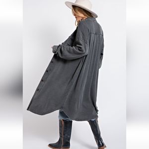 easel | Jackets & Coats | New Easel Ash Thermal Button Down Shirt Dress ...